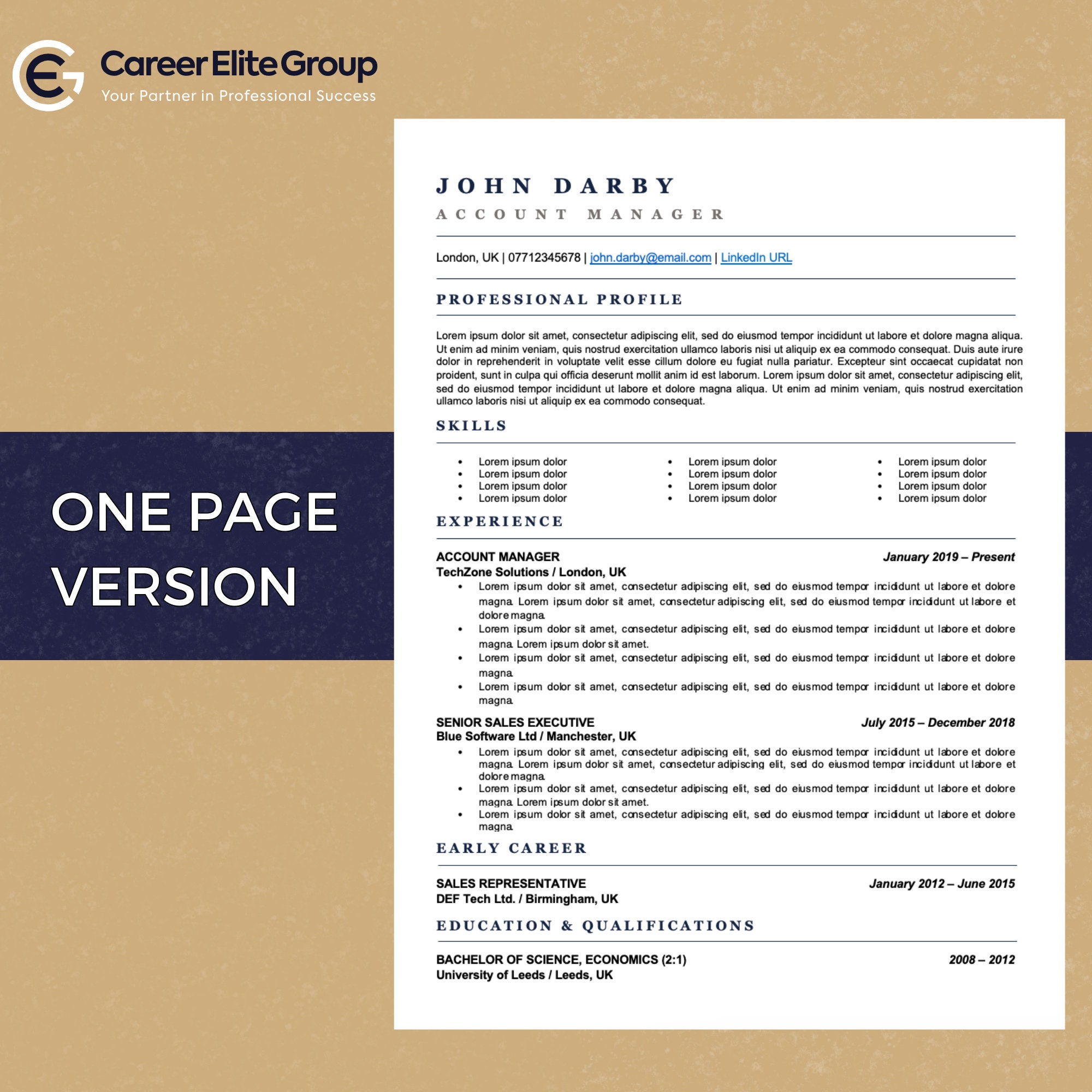 ATS Friendly CV Template for Microsoft Word, Cv and Cover Letter ...