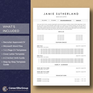 Professional CV Design Template for Word, CV Templates, Cv Template ...