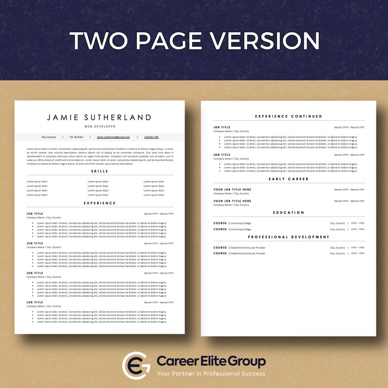 Professional CV Design Template for Word, CV Templates, Cv Template ...
