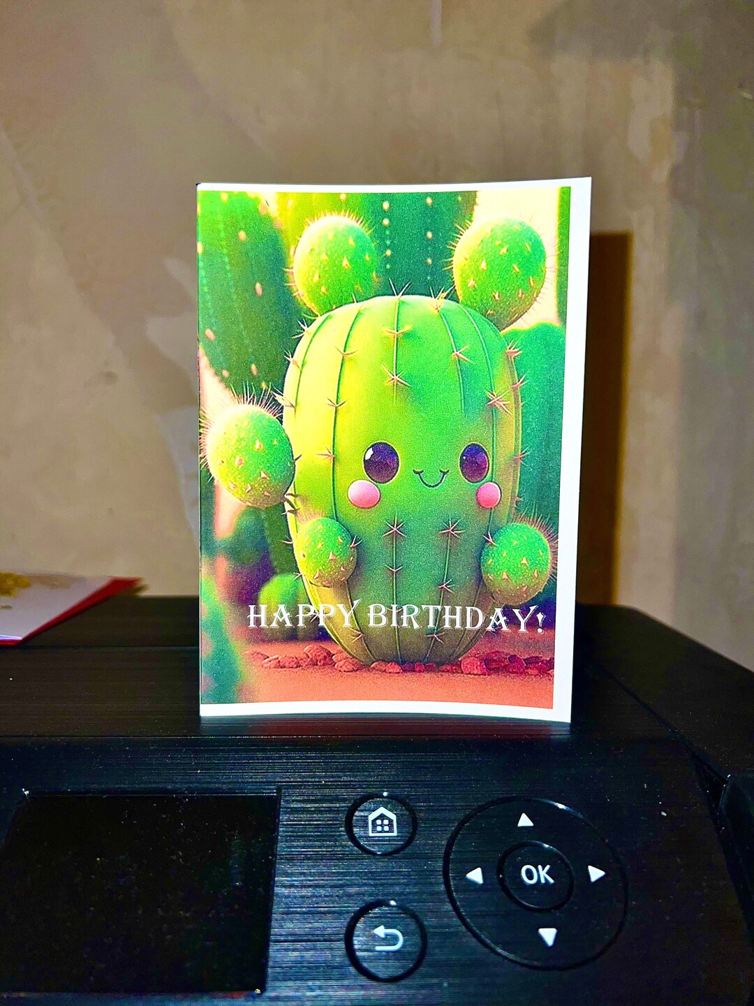 Cute Cactus Happy Birthday Card - Etsy