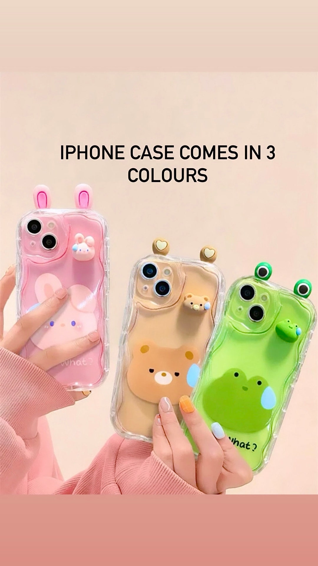 Cute Teddy Bear iPhone Case, Kawaii iPhone Case, 3D Phone Case, iPhone ...