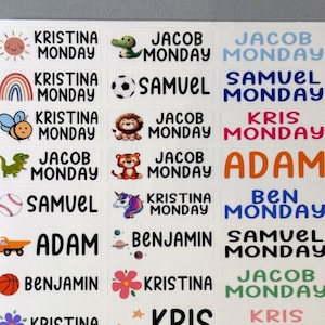 Custom Name Stickers | 36 Stickers | School Labels | School Stickers ...
