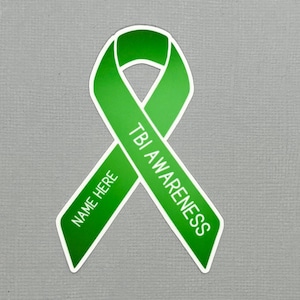 TBI (traumatic Brain Injury) Awareness Custom Ribbon Sticker | TBI ...