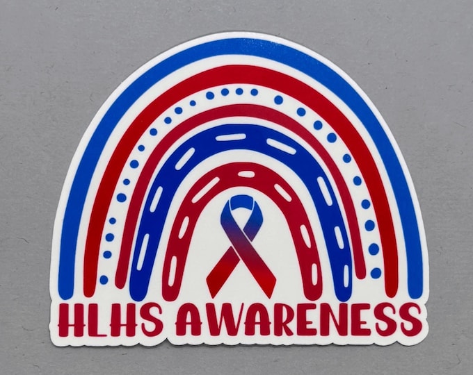 Rainbow HLHS Sticker, Hypoplastic Left Heart Syndrome Stickers, HLHS ...