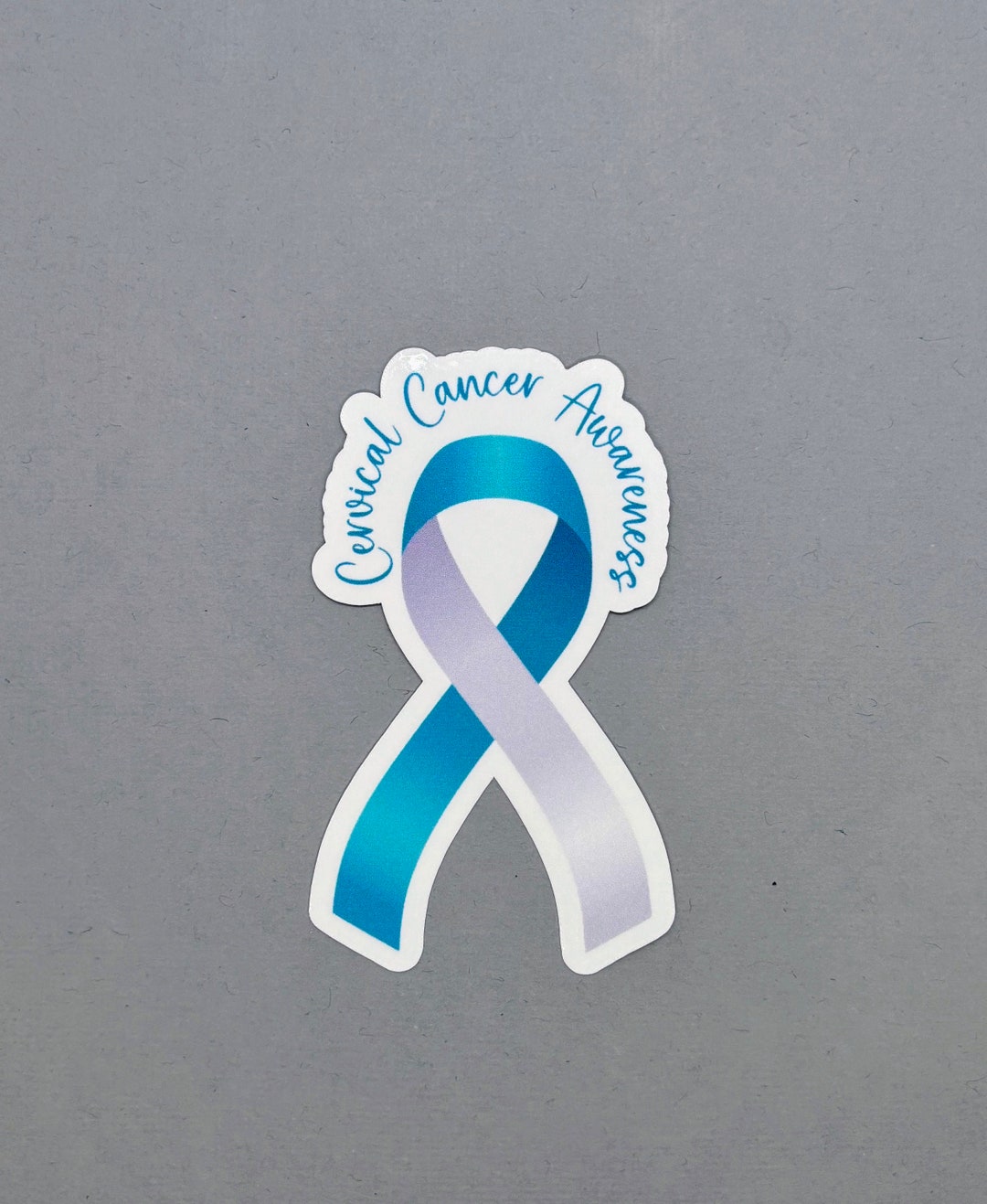 Cervical Cancer Awareness Ribbon Sticker | Cervical Cancer Sticker ...