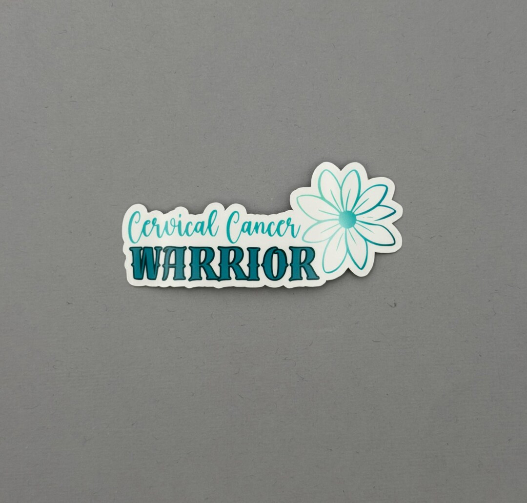 Cervical Cancer Warrior Flower Sticker | Water Resistant Sticker - Etsy