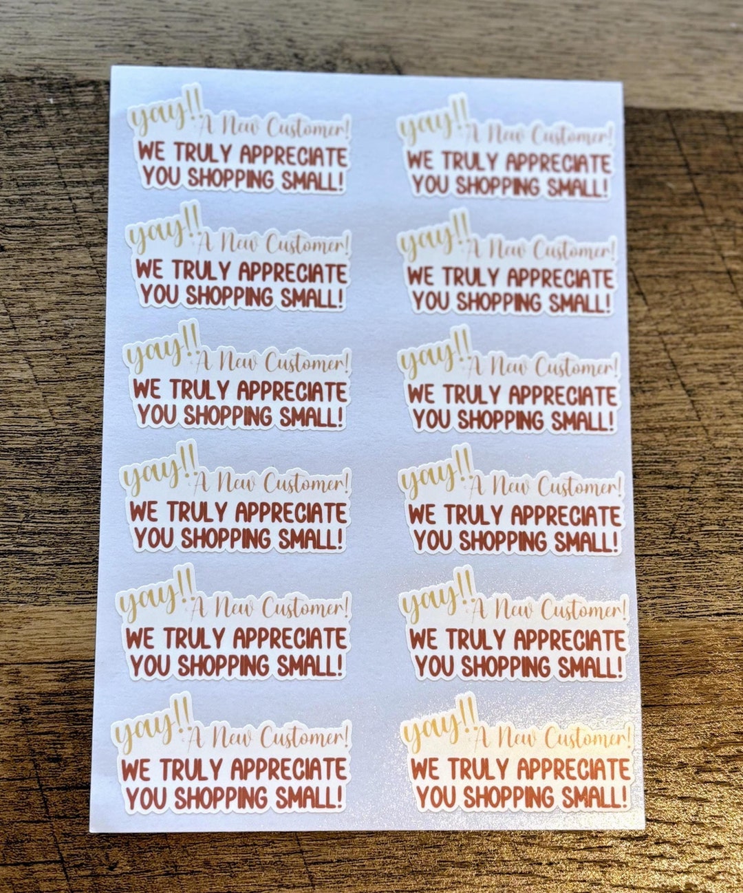 New Customer - Packaging Stickers - 12 Stickers | Small Business ...