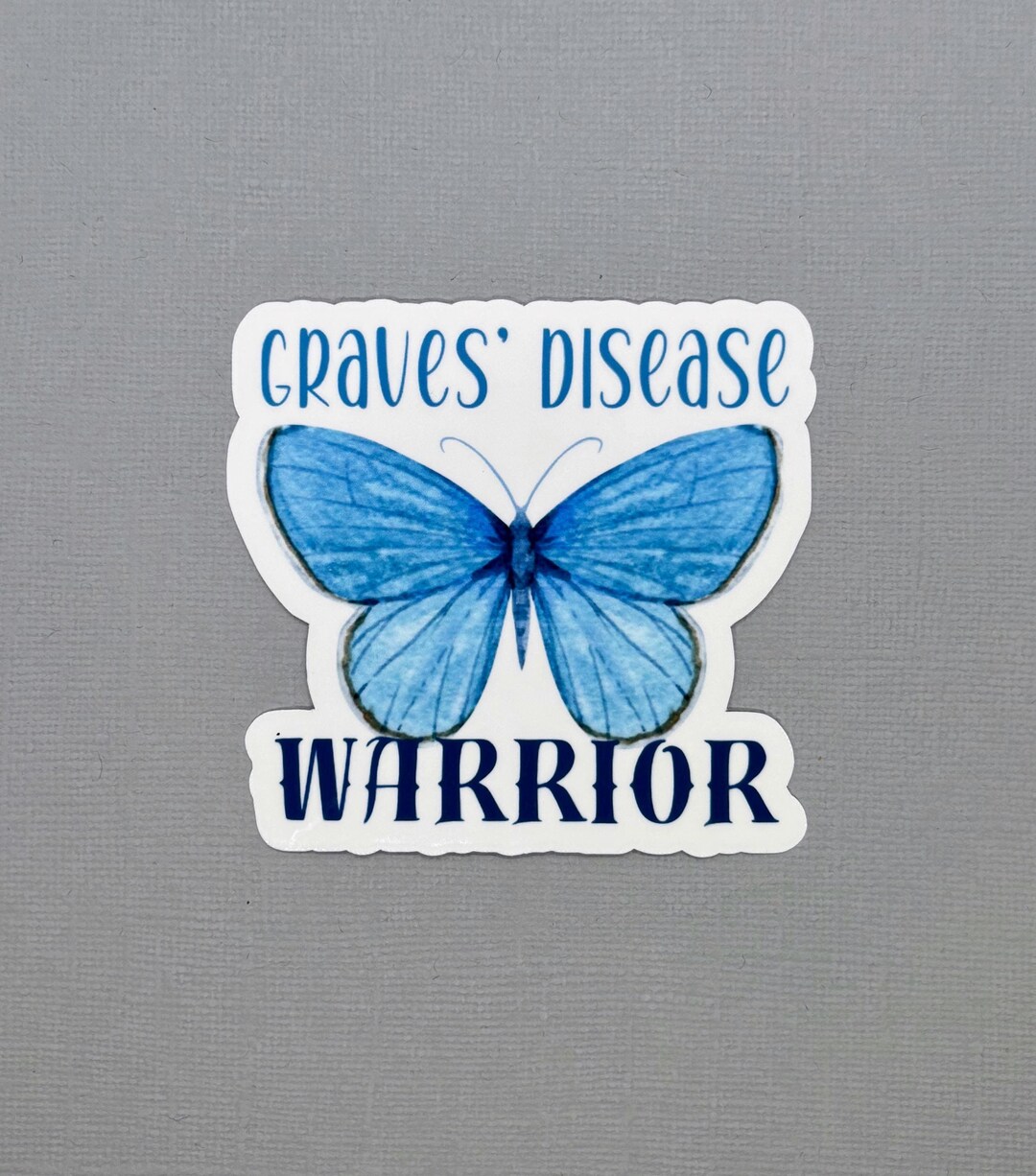 Grave's Disease Warrior Butterfly Sticker | Autoimmune Disease Sticker ...