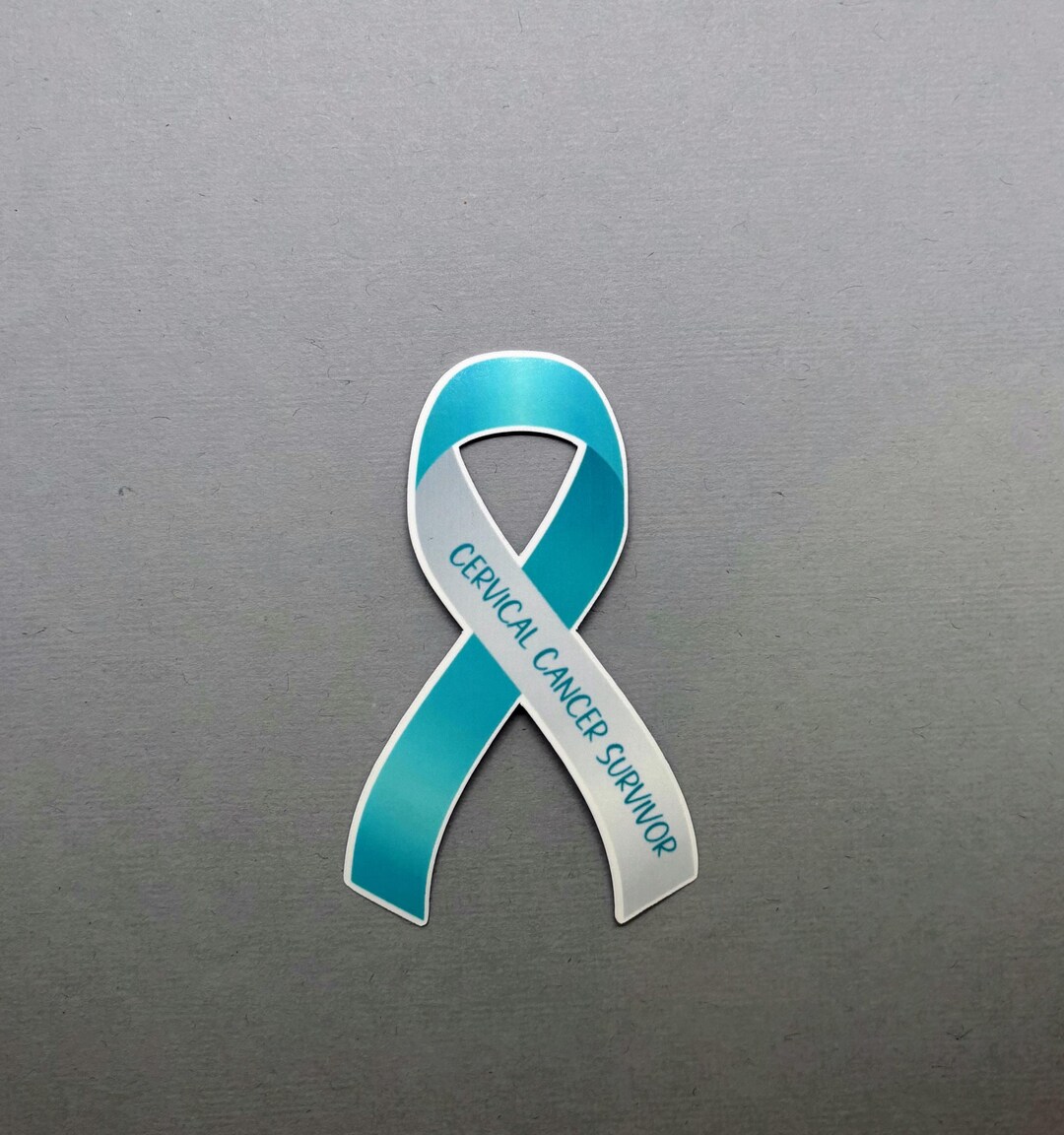 Cervical Cancer Survivor Ribbon Sticker | Cervical Cancer Sticker ...