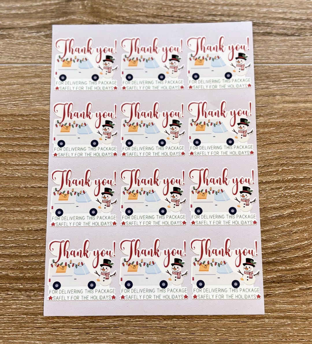 Thank You Mail Carrier Snowman Holiday Packaging Stickers | Small ...
