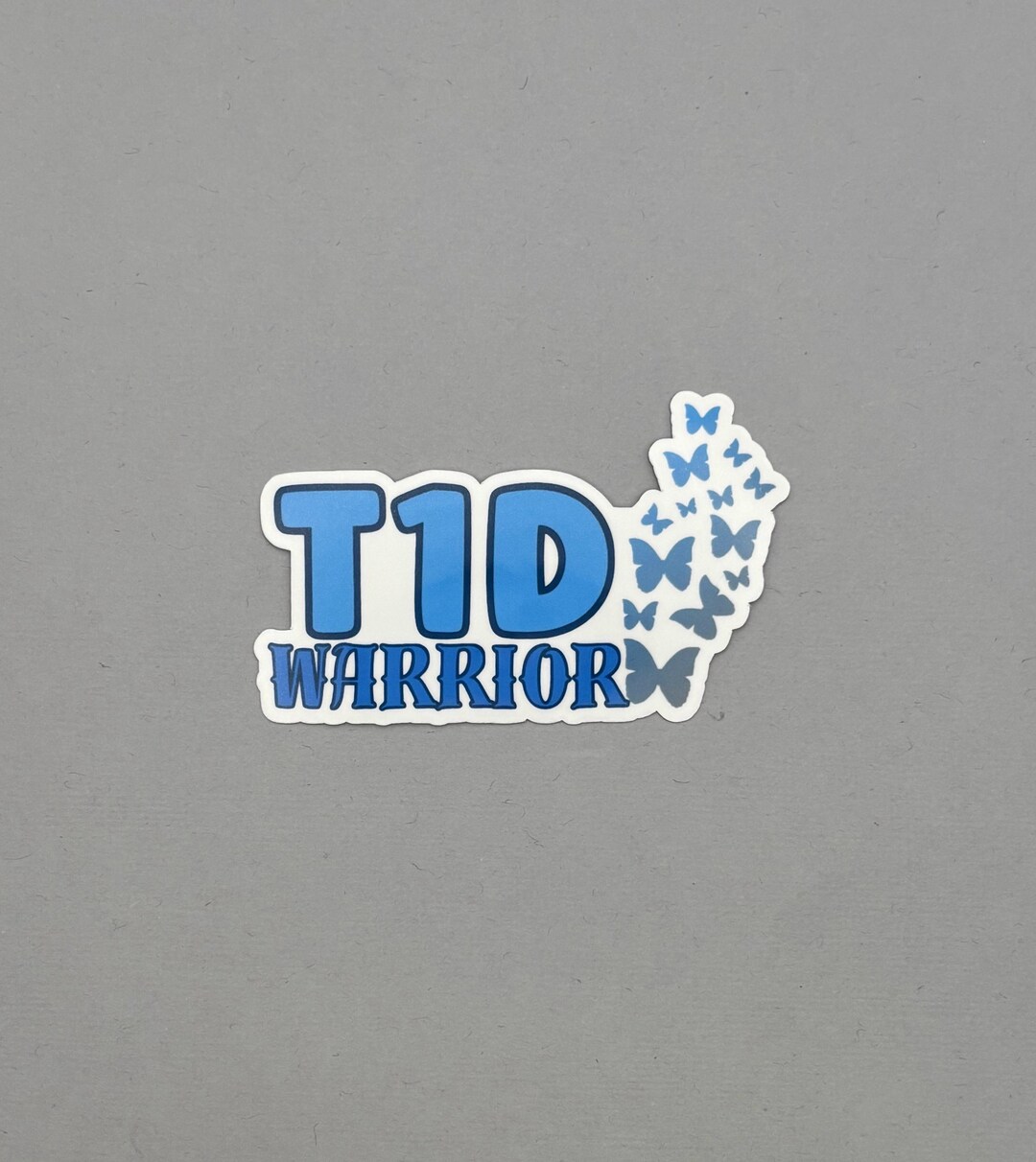 T1D Warrior With Butterflies Design Sticker: Type 1 Diabetes Water ...
