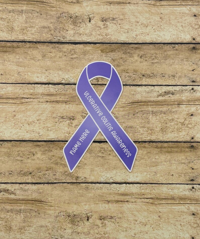 Ulcerative Colitis Awareness Custom Ribbon Sticker | Ulcerative Colitis ...