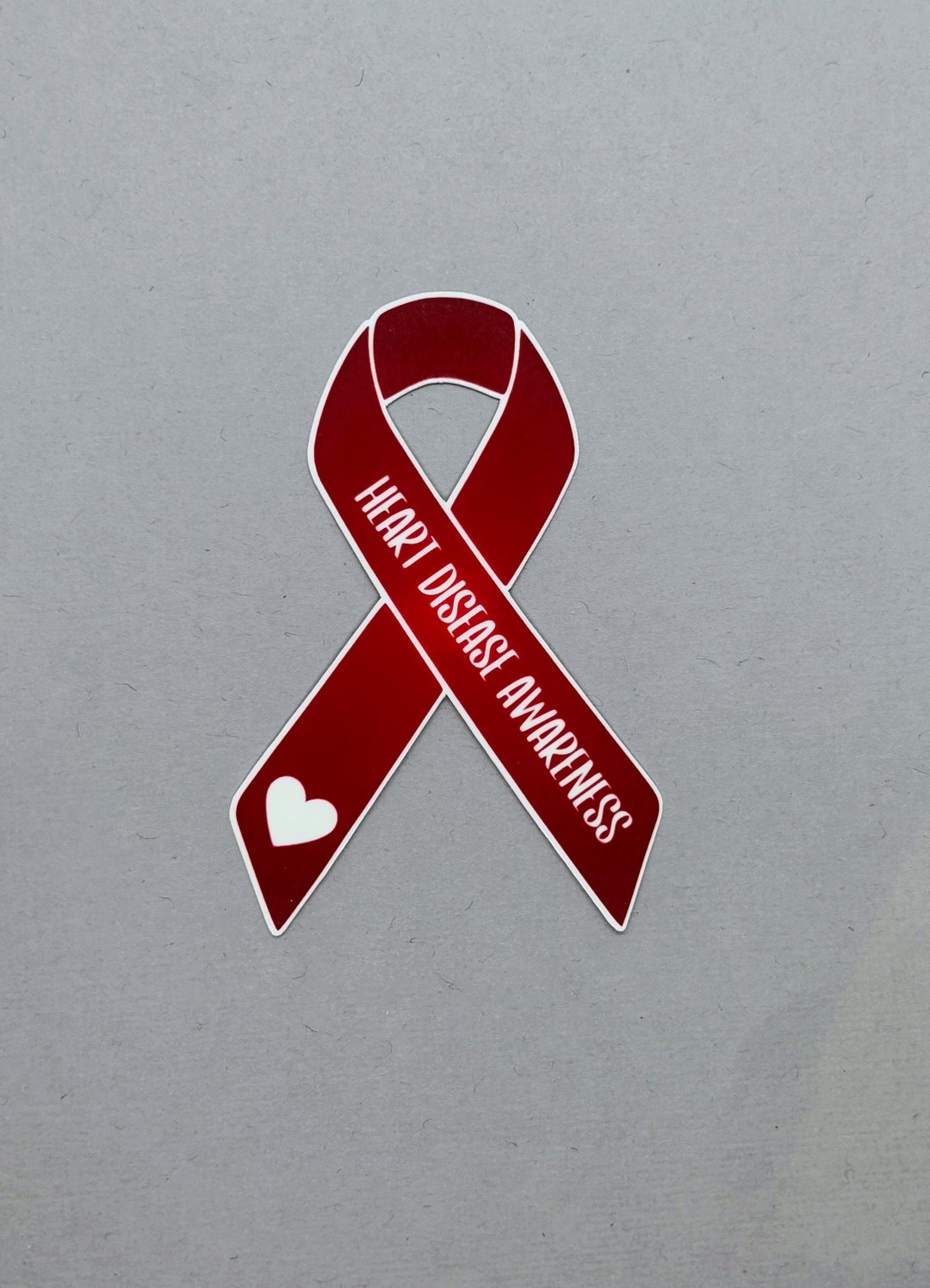 Heart Disease Awareness Ribbon Sticker | Heart Disease Awareness ...