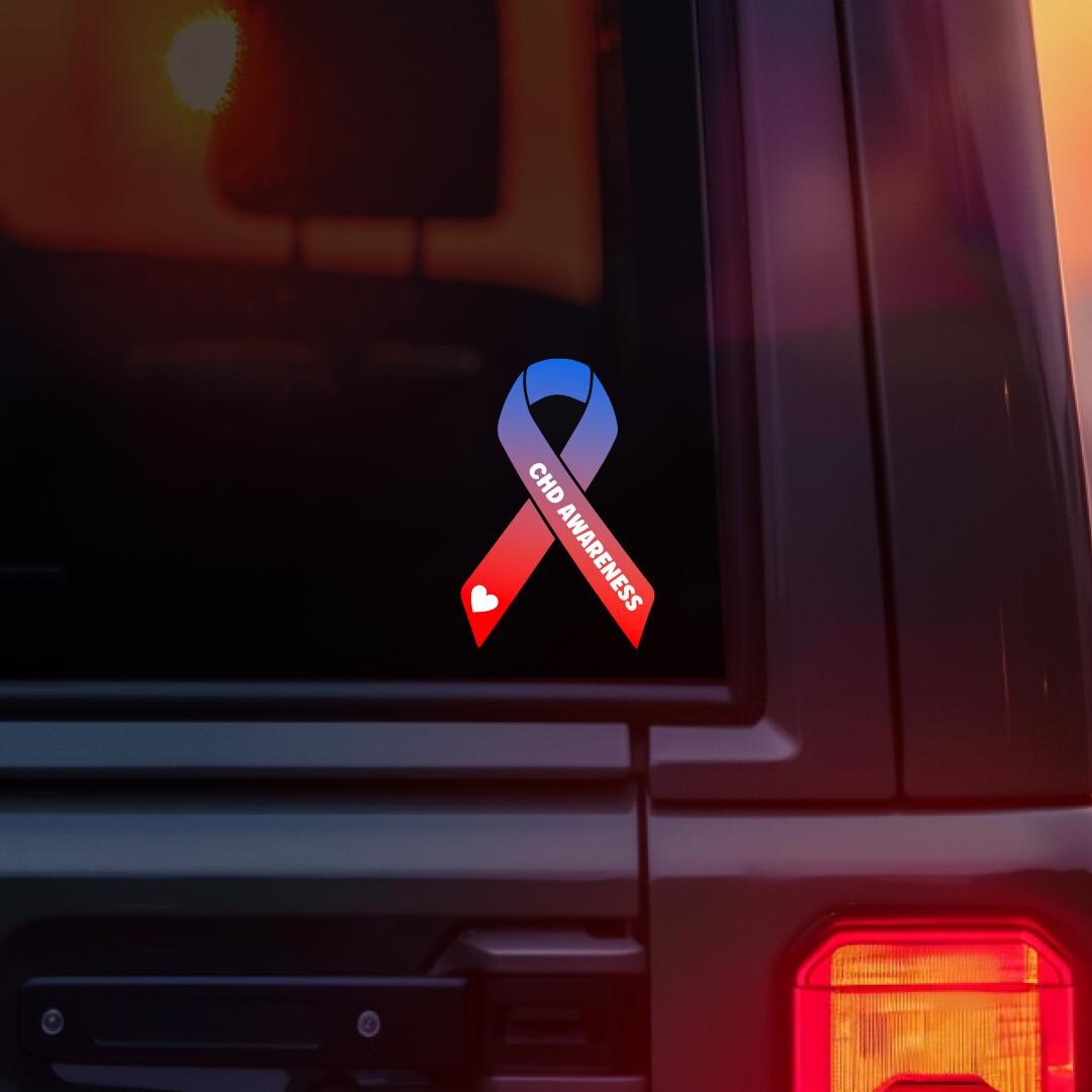 CHD Awareness Ribbon Car Decal | Congenital Heart Defect Decal | CHD ...