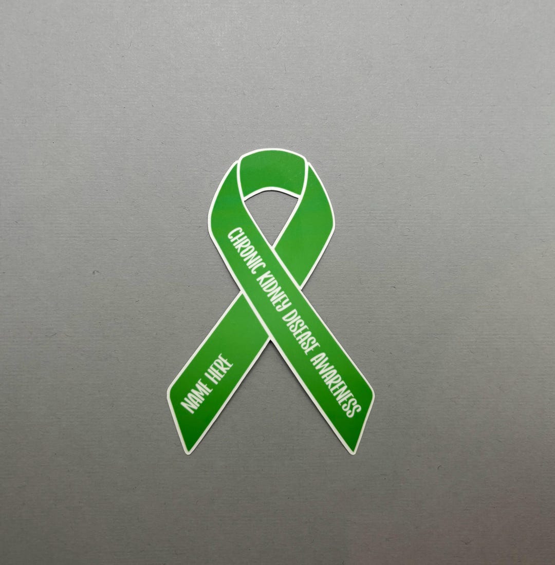 Chronic Kidney Disease Awareness Custom Ribbon Sticker | CKD Sticker ...