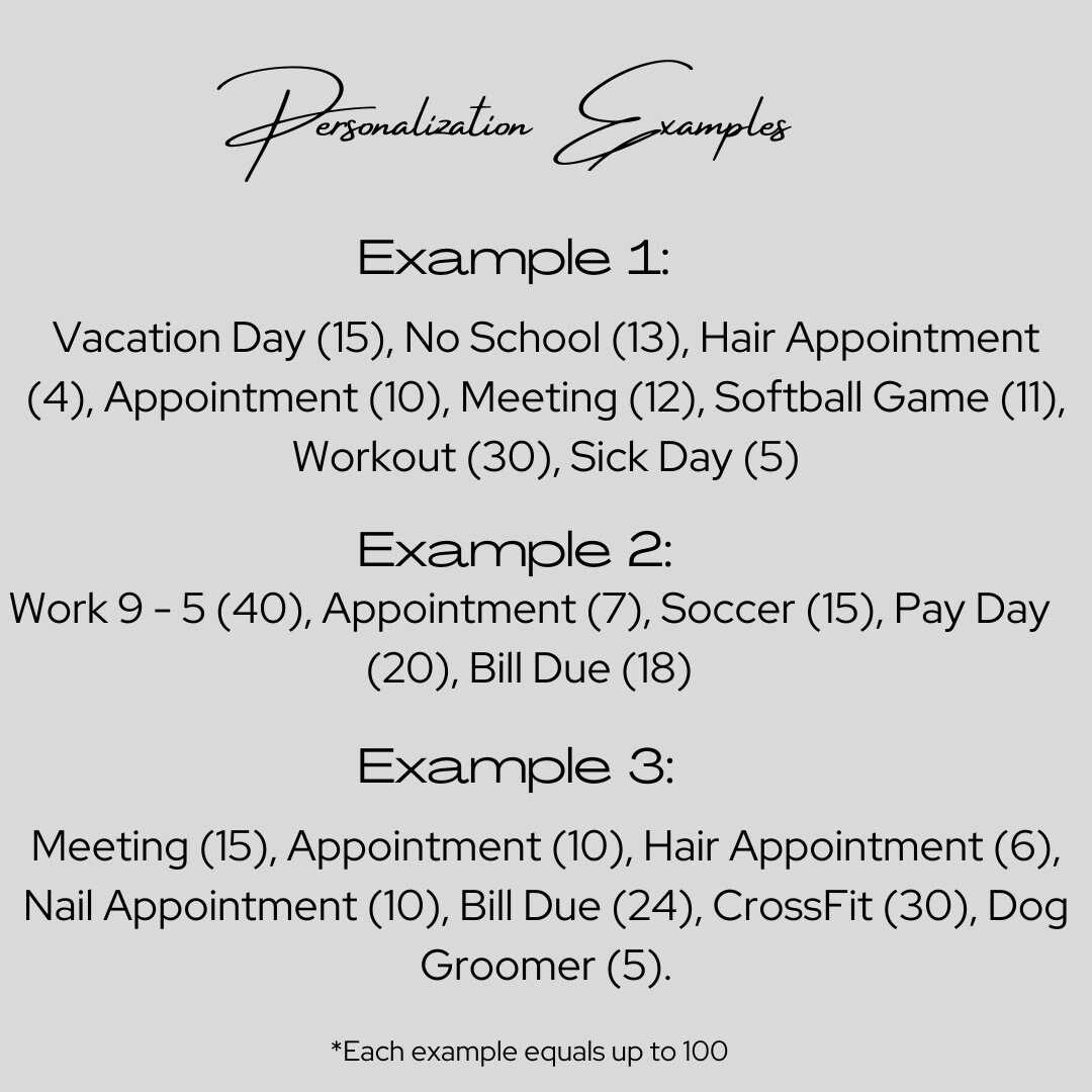 100 Custom Planner Stickers, Planner Organization, Planner Stickers ...