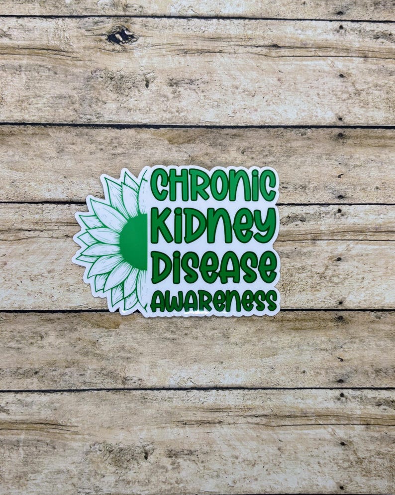 Chronic Kidney Disease Awareness Sunflower Sticker | CKD Awareness ...
