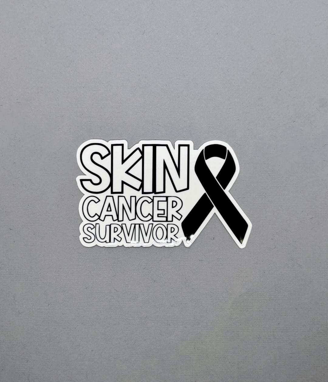 Skin Cancer Survivor With Ribbon Sticker | Skin Cancer Sticker | Skin ...