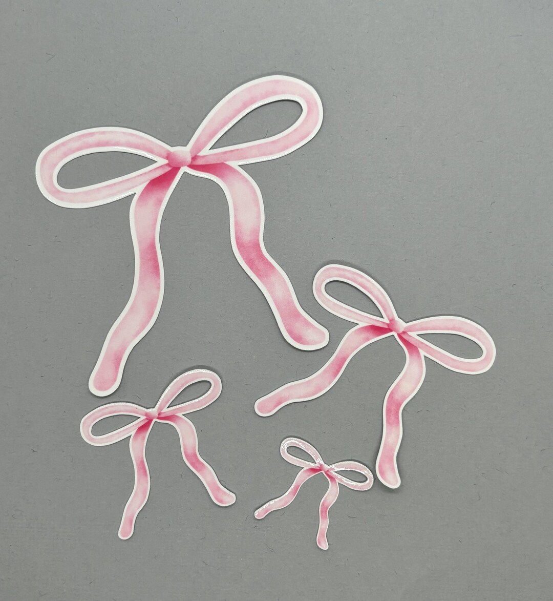 Pink Thin Bow Sticker Sets | Cute Bow Sticker | Bow Sticker | Pink ...