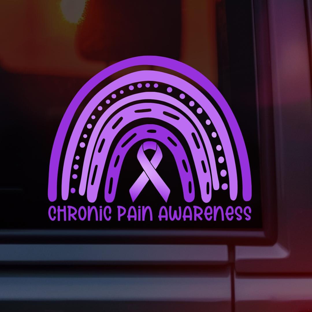 Chronic Pain Awareness Rainbow Car Decal | Chronic Pain Decal | Chronic ...