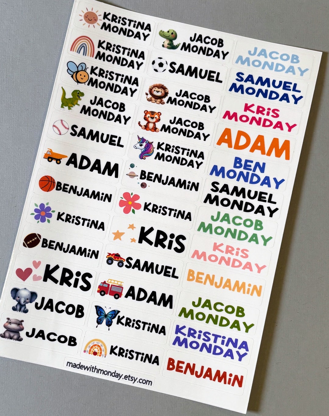 Custom Name Stickers | 36 Stickers | School Labels | School Stickers ...