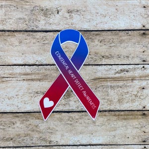 Congenital Heart Defect Awareness Ribbon Sticker | CHD Awareness | CHD ...