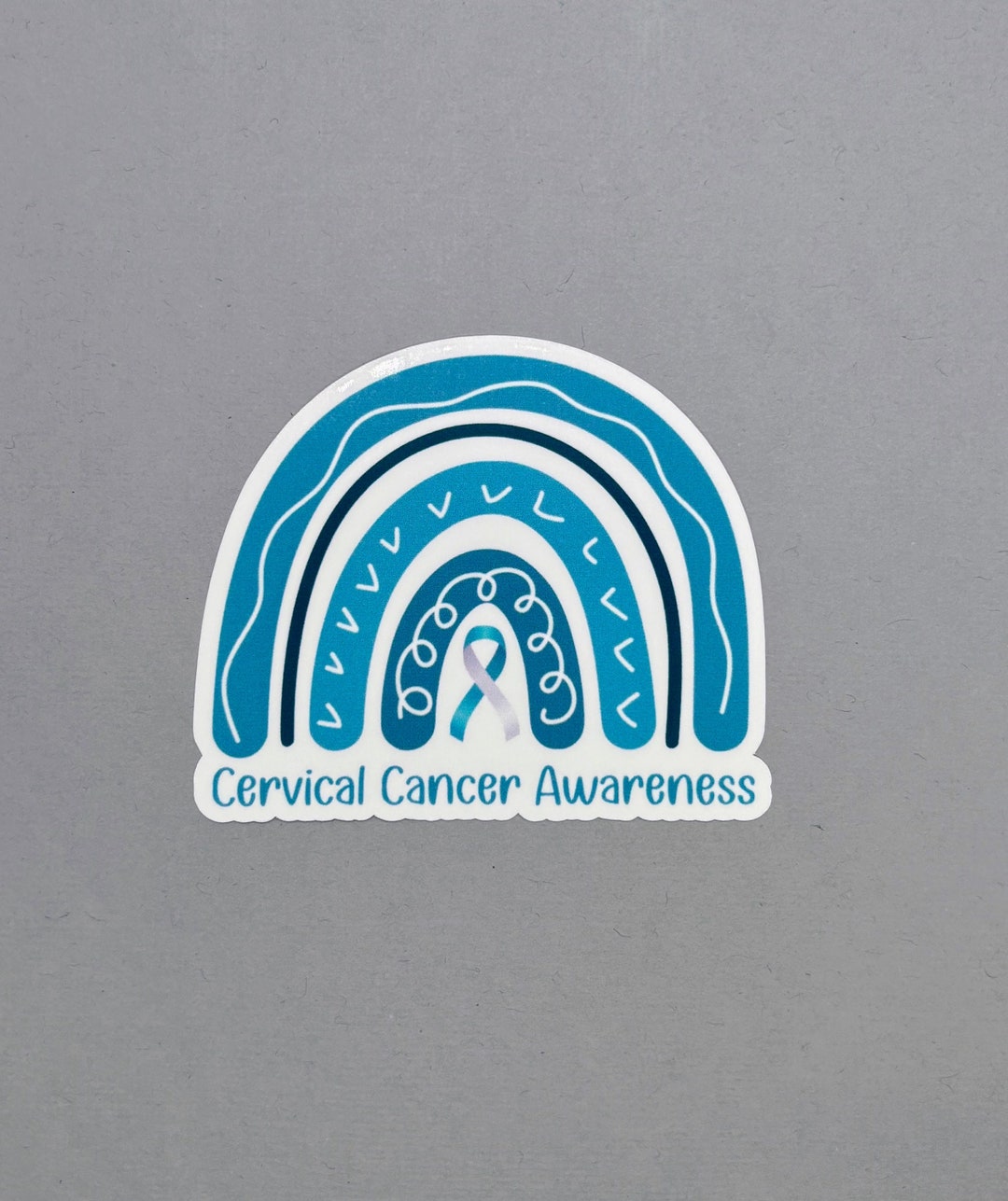 Cervical Cancer Awareness Rainbow Sticker | Cervical Cancer Sticker ...
