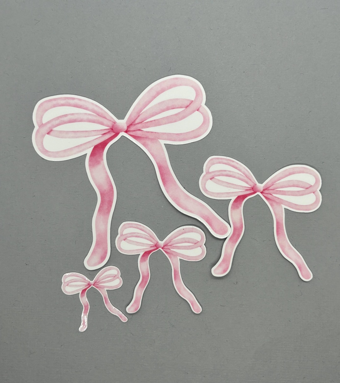 Pink Thin Double Bow Sticker Sets | Cute Bow Sticker | Bow Sticker ...