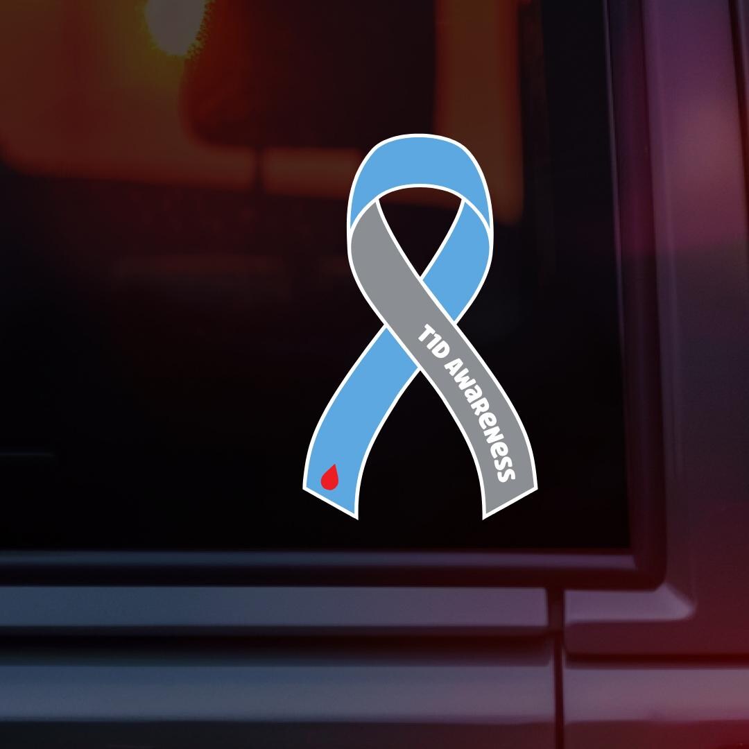 T1D Awareness Ribbon Car Decal | Type 1 Diabetes Awareness | UV ...