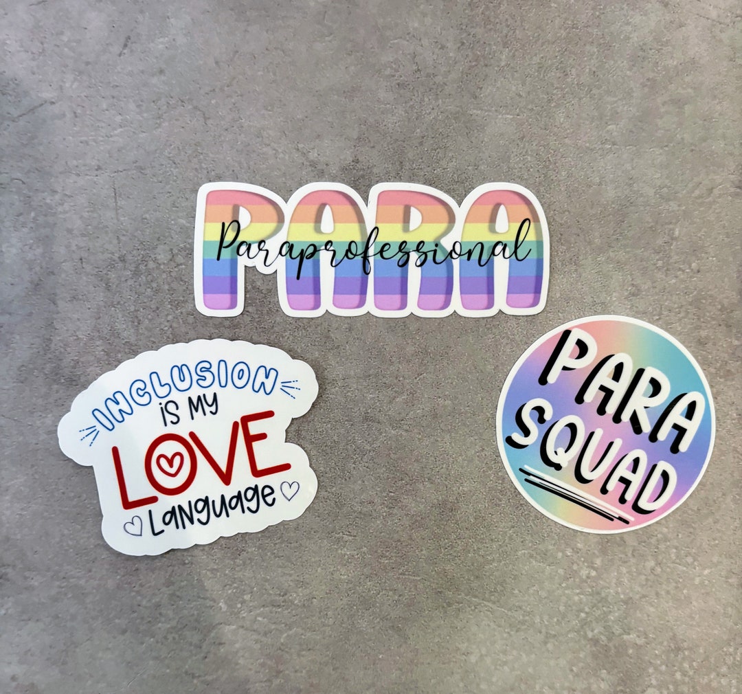 Paraprofessional 3 Pack Sticker Bundle With Para Rainbow Sticker ...