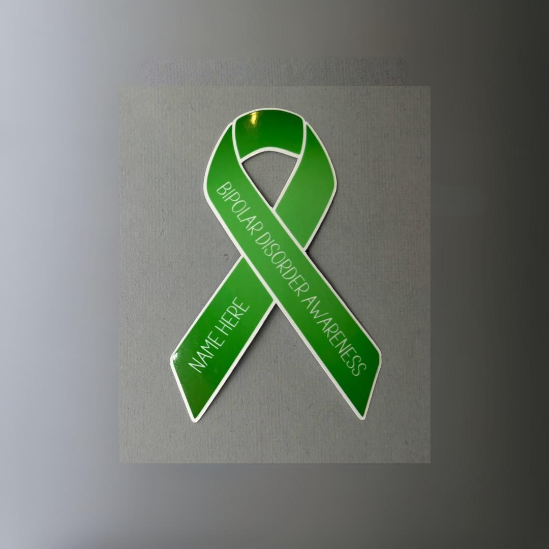 Bipolar Disorder Awareness Custom Ribbon Sticker | Bipolar Disorder ...