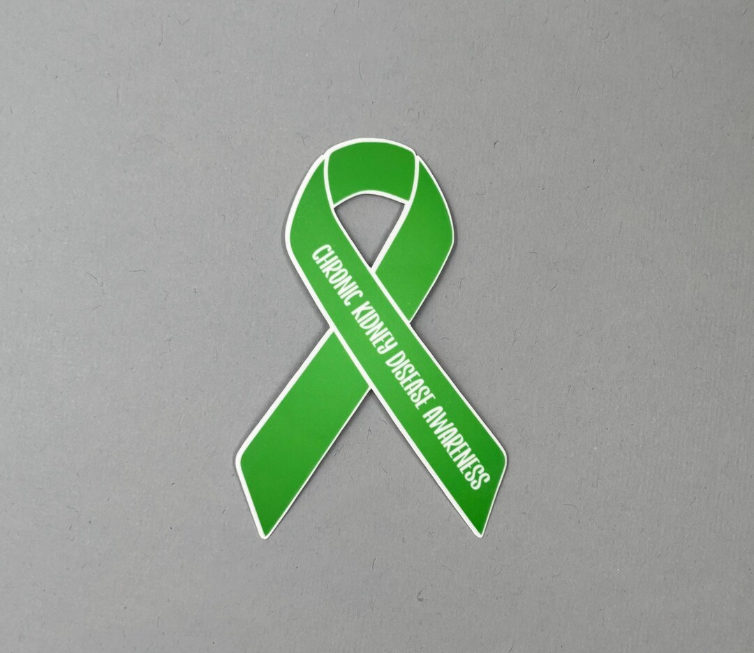 Chronic Kidney Disease Awareness Ribbon Sticker | CKD Awareness | CKD ...