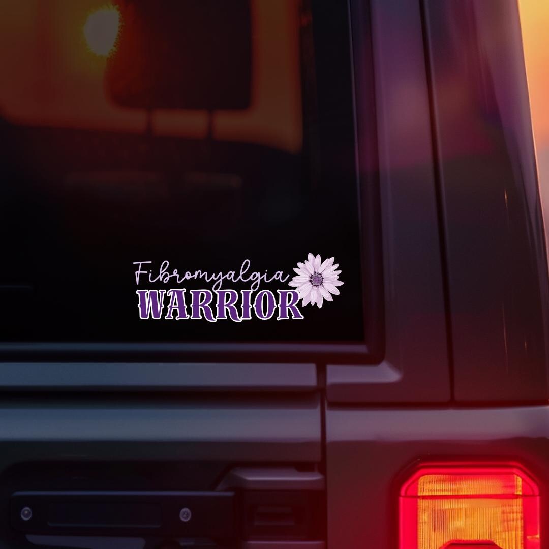Fibromyalgia Warrior With Flower Car Decal | Fibromyalgia Warrior Decal ...