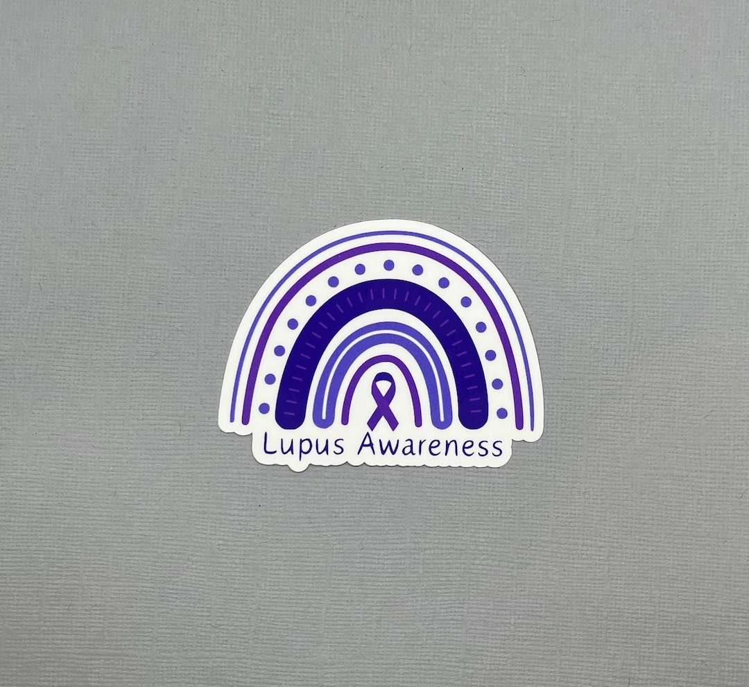 Lupus Awareness Purple Rainbow Sticker | Autoimmune Disease Awareness ...