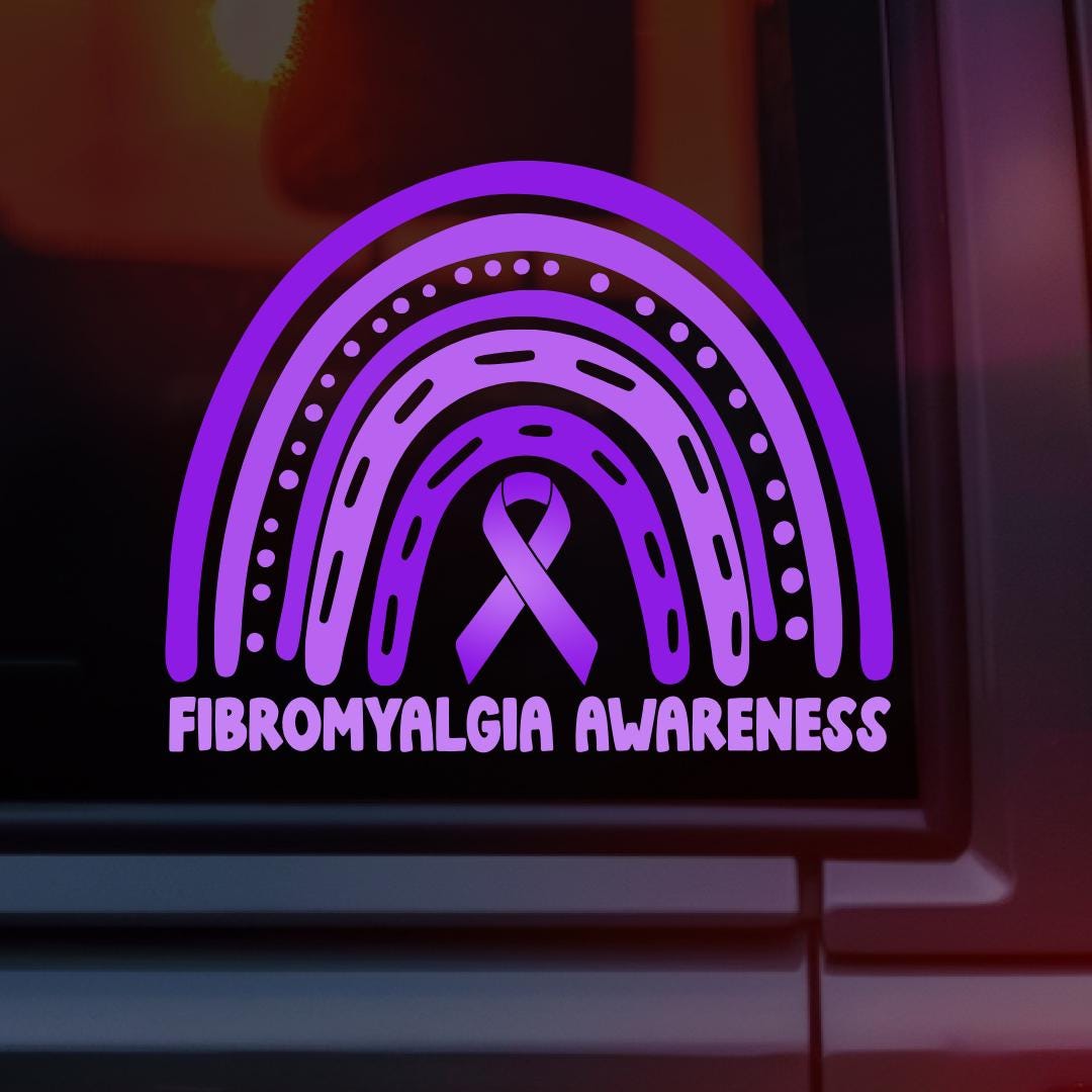 Fibromyalgia Awareness Rainbow Car Decal | Fibromyalgia Awareness Decal ...