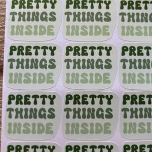 Pretty Things Inside - Green - Packaging Stickers - 12 Stickers | Small ...