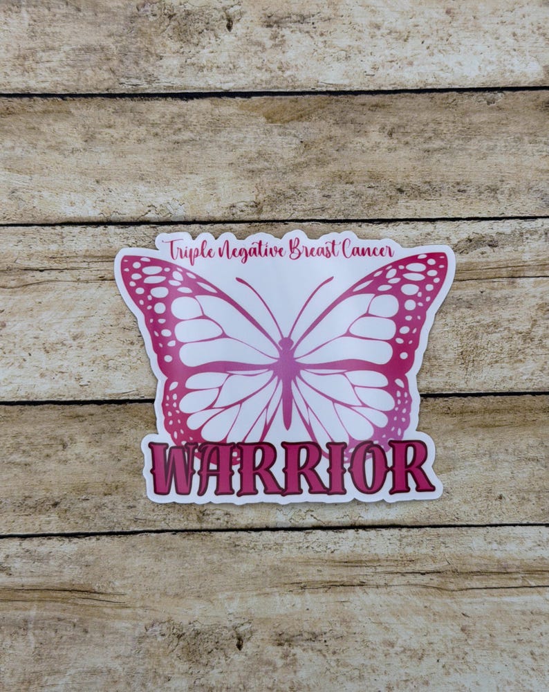 Triple Negative Breast Cancer Warrior Butterfly Sticker | Water ...