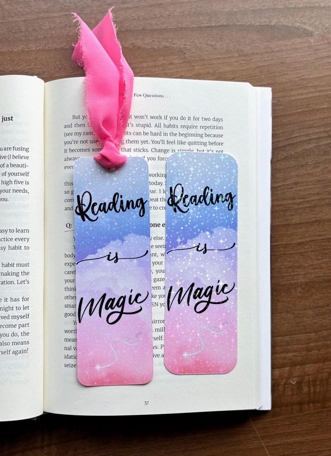 Reading is Magic Holographic Bookmark | Gift for Mom | Gift for Readers ...