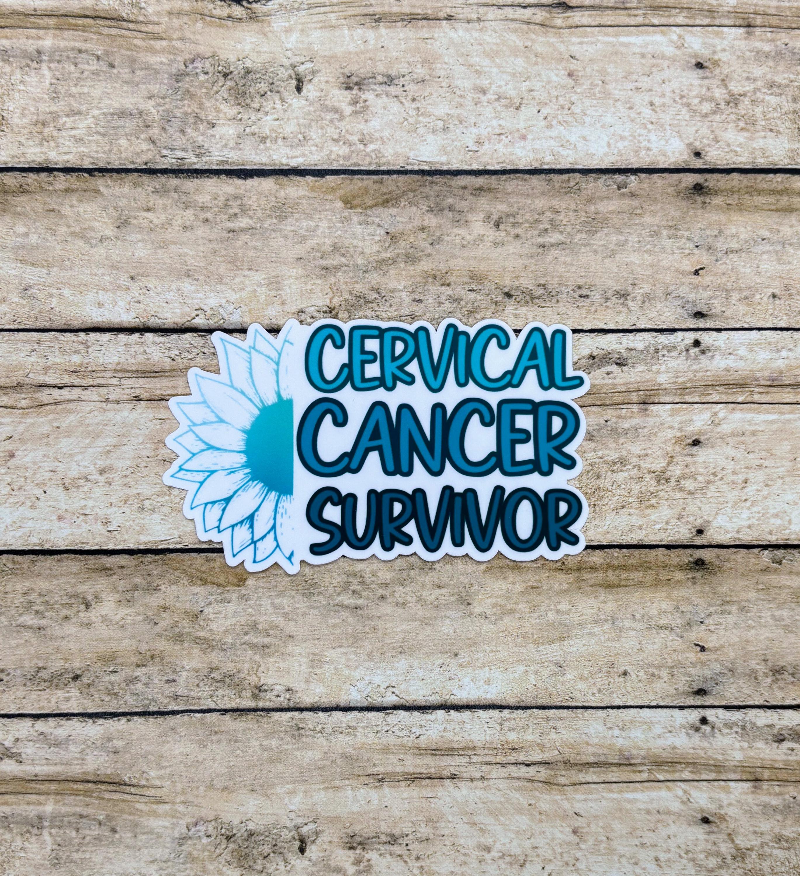Cervical Cancer Survivor Sunflower Sticker | Cervical Cancer Sticker ...
