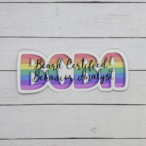 Board Certified Behavior Analysis BCBA Rainbow Sticker | BCBA Sticker ...
