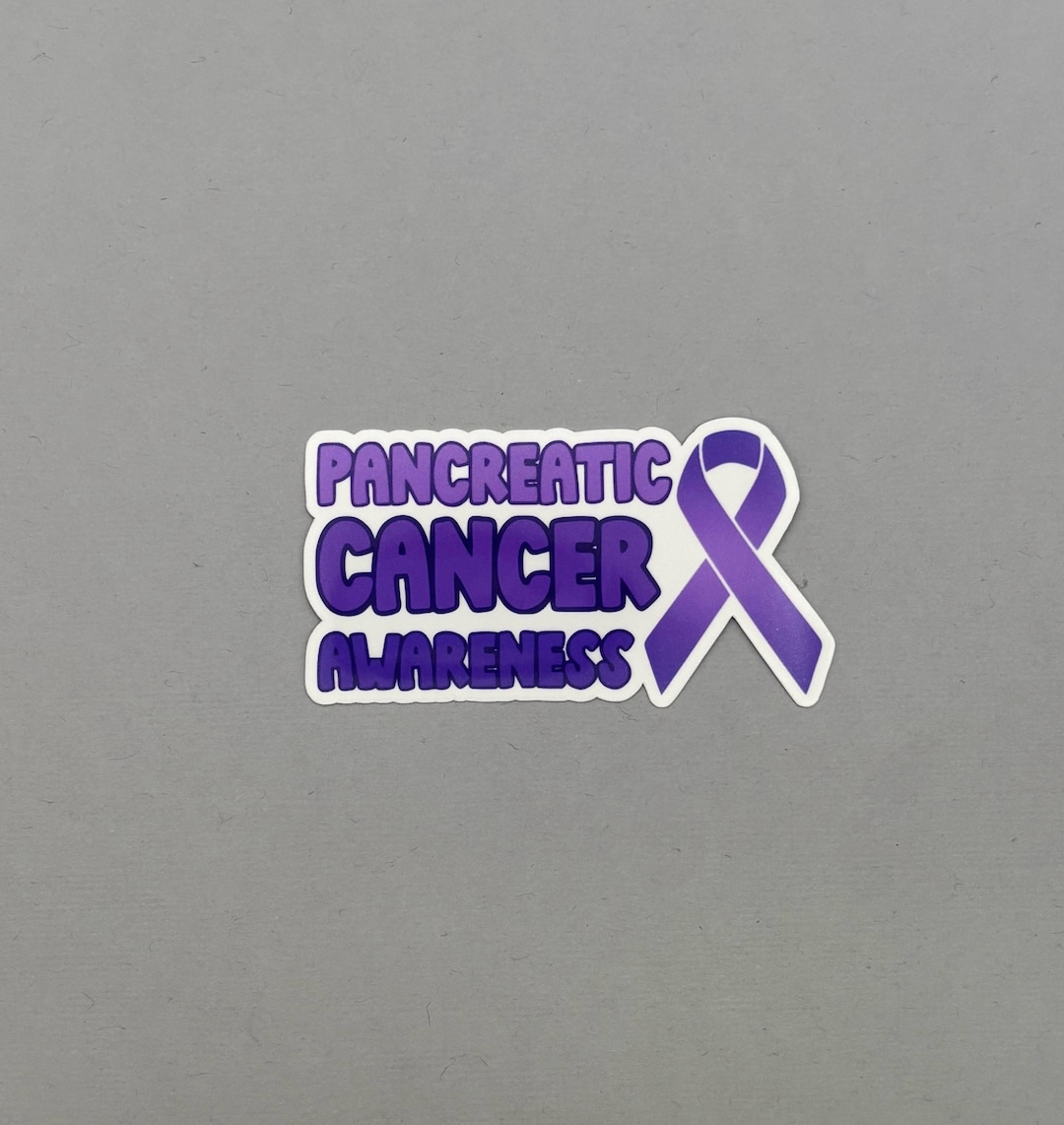 Pancreatic Cancer Awareness With Ribbon Sticker | Pancreatic Cancer ...