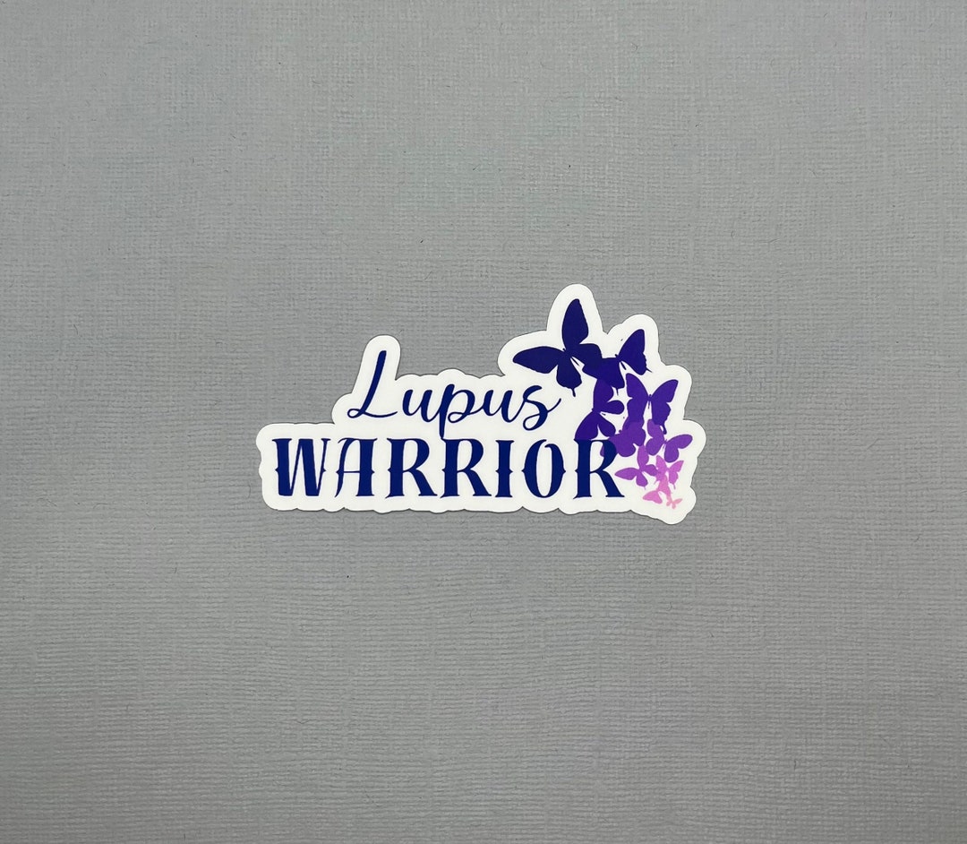 Lupus Warrior Purple Butterflies Sticker Autoimmune Disease Awareness ...