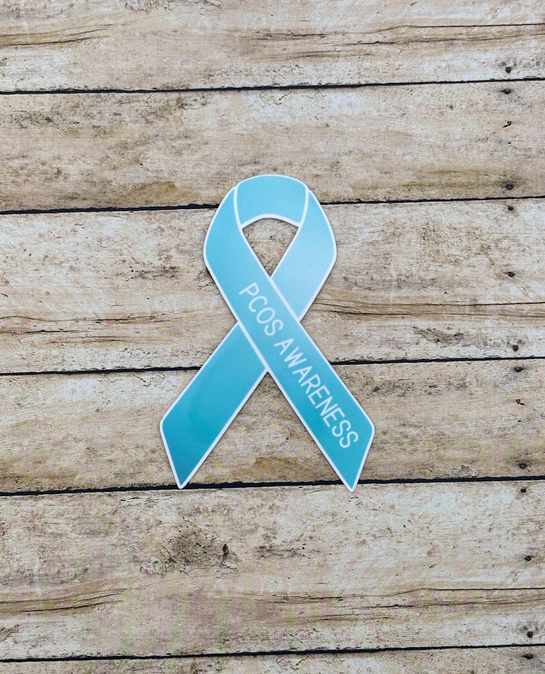 PCOS Awareness Ribbon Sticker | PCOS Sticker | Polycystic Ovary ...