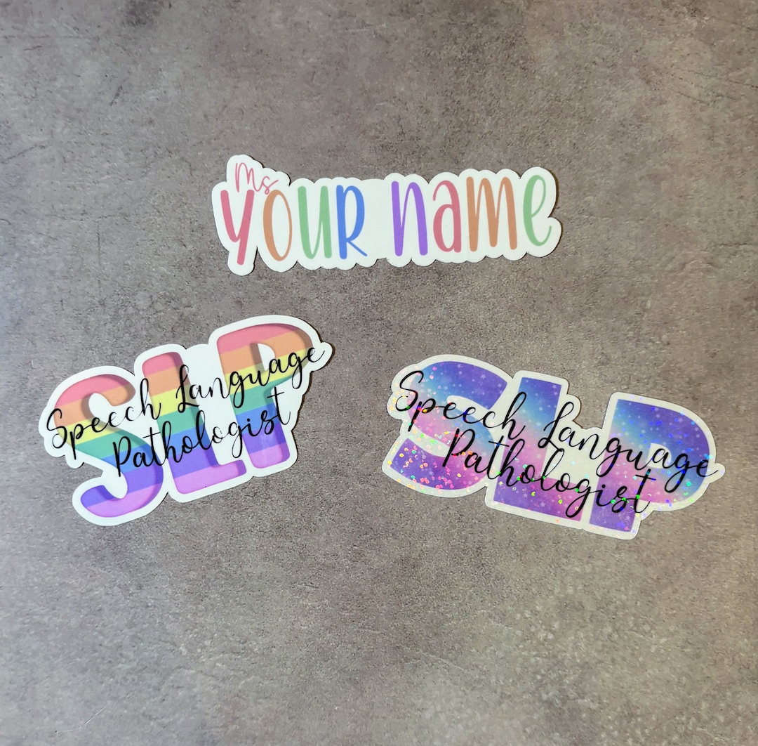 Speech Language Pathologist 3 Sticker Bundle With Customizable Name in ...