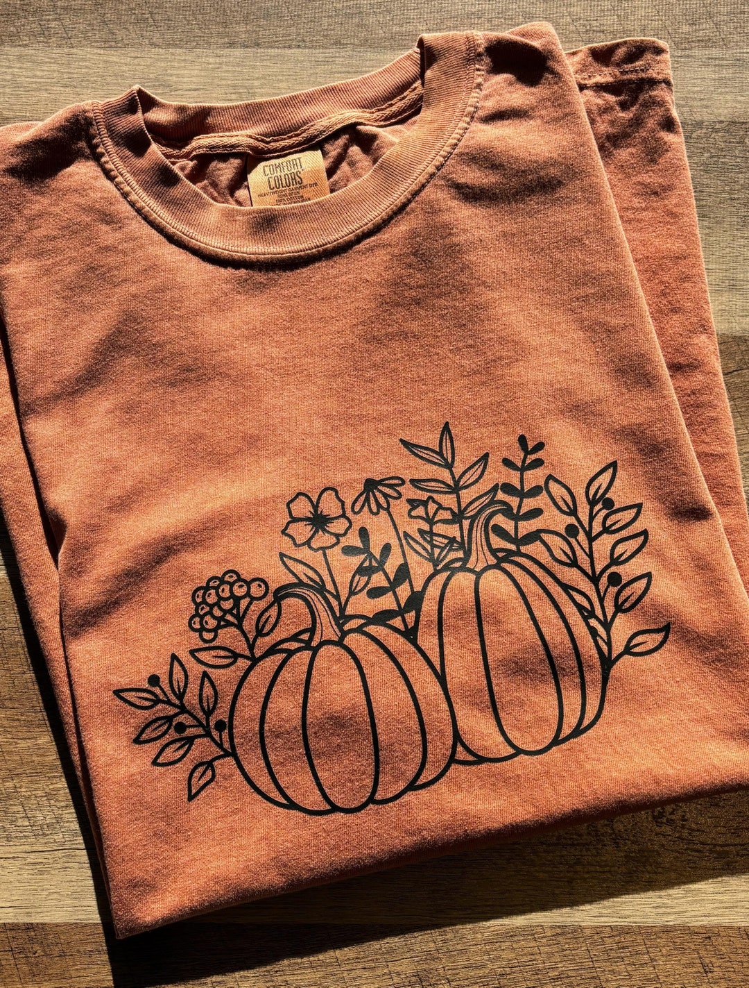 Pumpkins & Wildflowers T-shirt | Pumpkin T-shirt | Pumpkins | Fall T ...