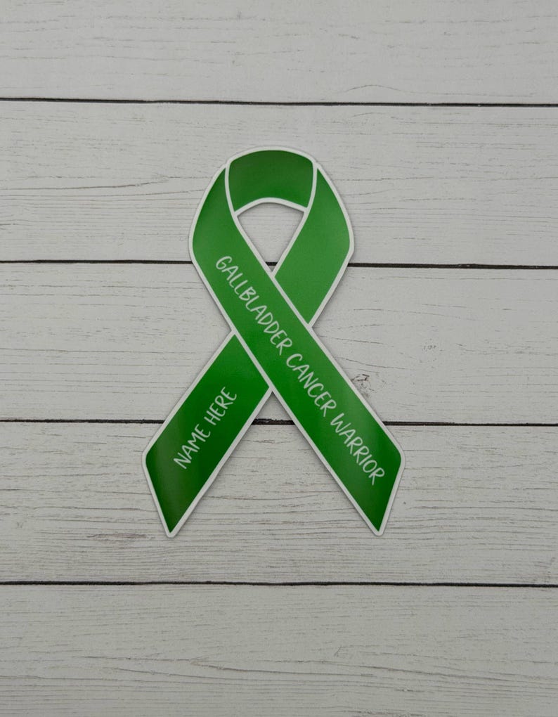 Gallbladder Cancer Warrior Custom Ribbon Sticker | Water Resistant ...