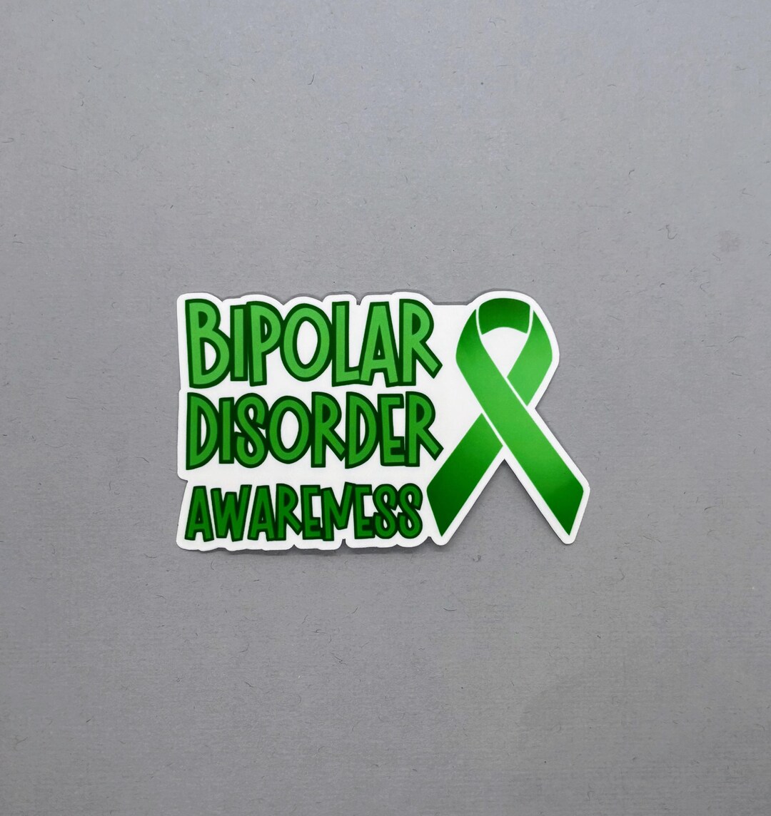 Bipolar Disorder Awareness With Ribbon Sticker | Bipolar Disorder ...