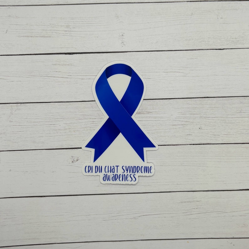 Cri Du Chat Syndrome Awareness Ribbon Sticker | Cri Du Chat | Cri Du ...