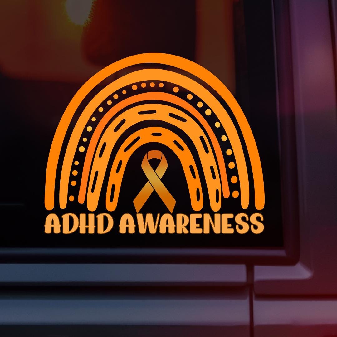 ADHD Awareness Rainbow Car Decal | ADHD Decal | UV & Waterproof Decal ...