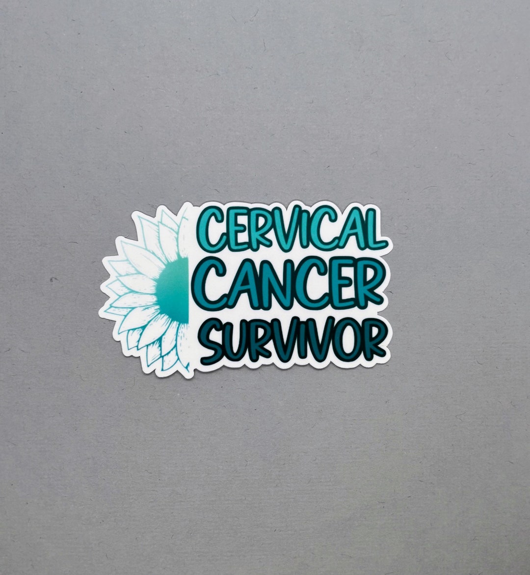 Cervical Cancer Survivor Sunflower Sticker | Cervical Cancer Sticker ...
